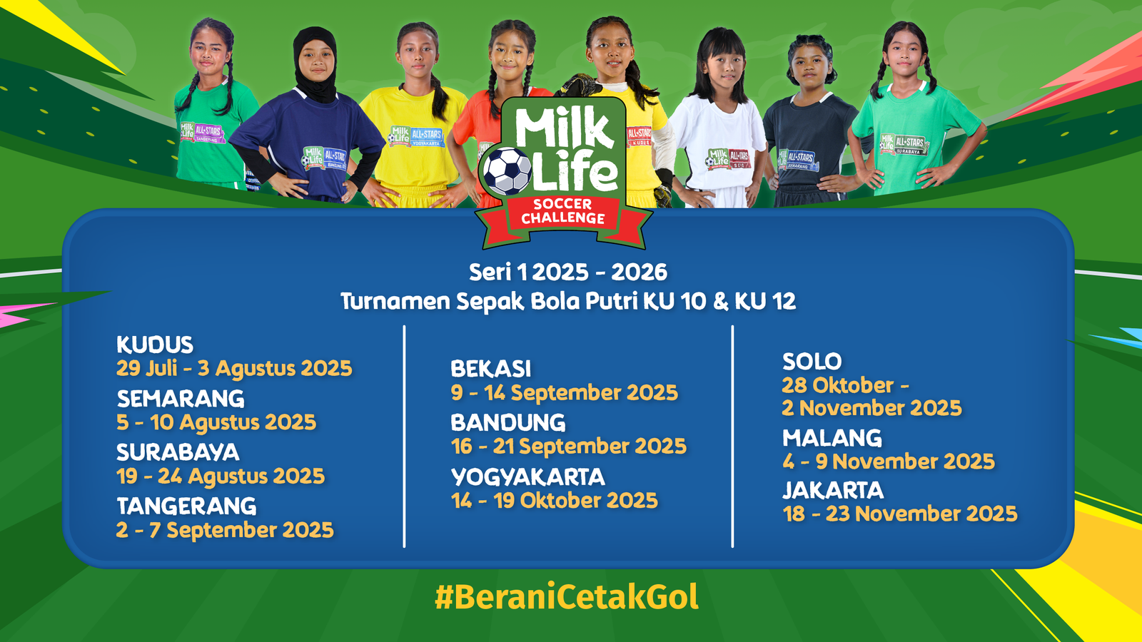 MilkLife Soccer Challenge 2025 - 2026 Membidik Pesepakbola Putri di 10 Kota